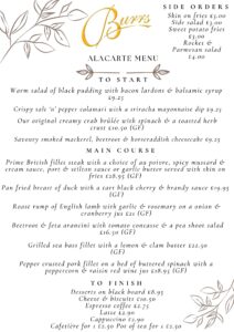 Menu – Burrs Restaurant